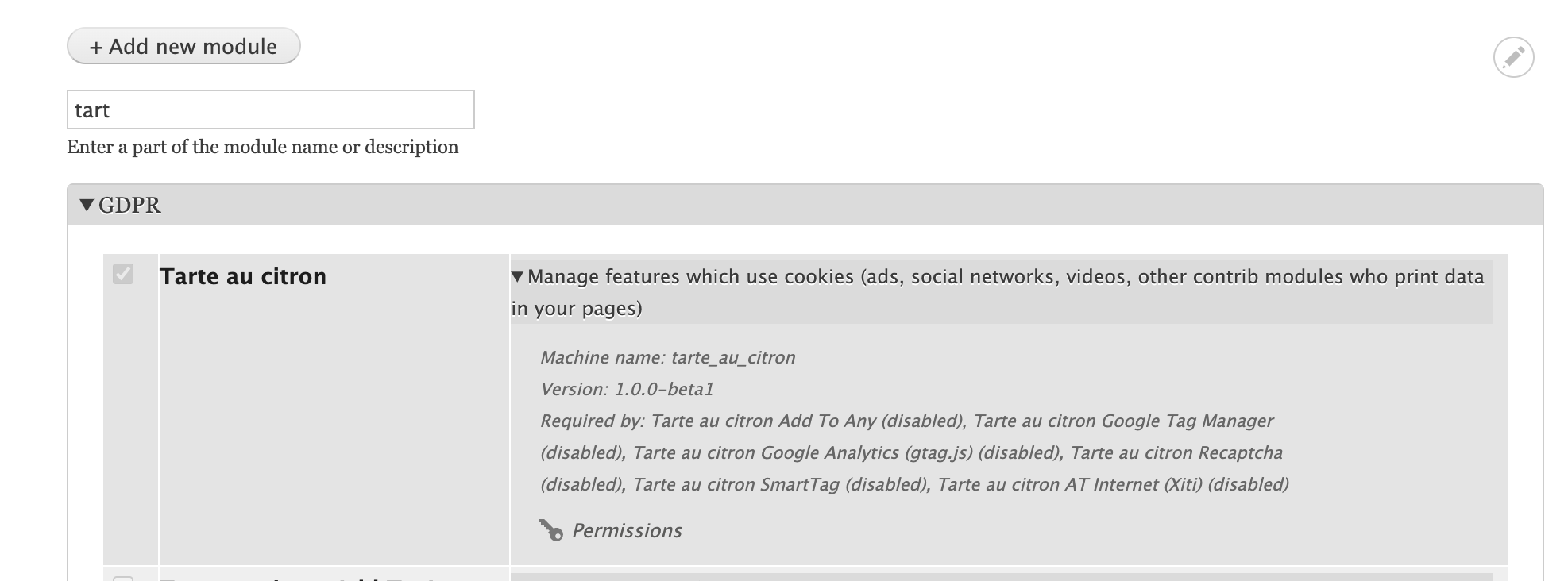 Add 'Configure' link to modules list [#3336620] | Drupal.org